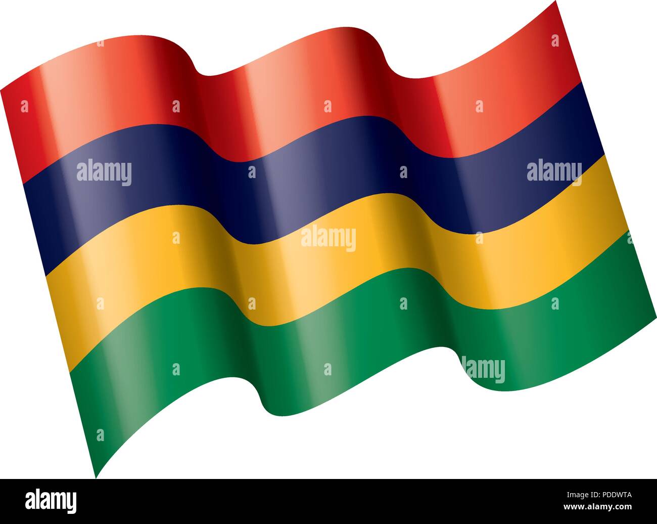 Mauritius flag, vector illustration on a white background Stock Vector ...