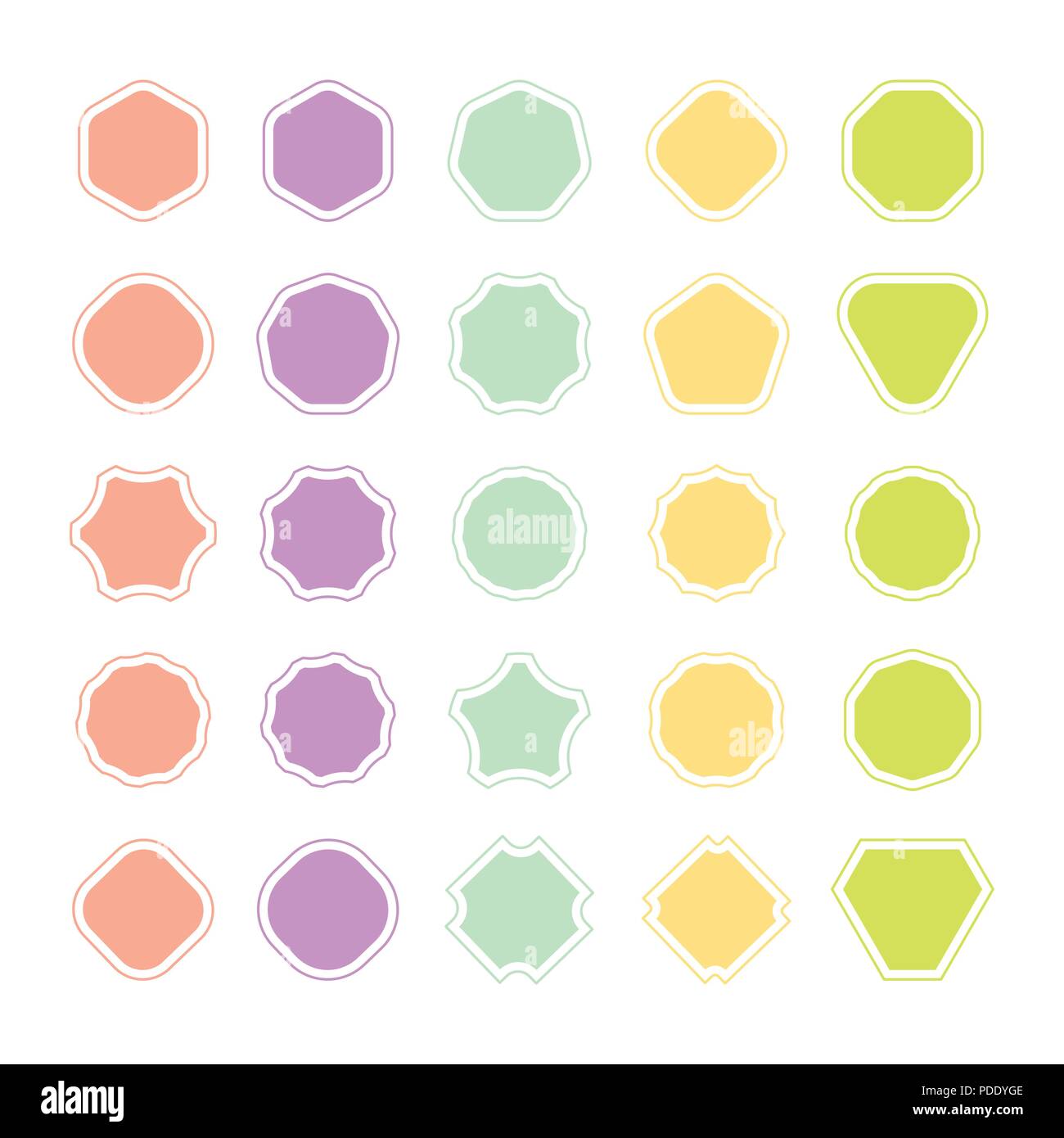 Set of color badge shape, trophy and reward, competition and victory ...