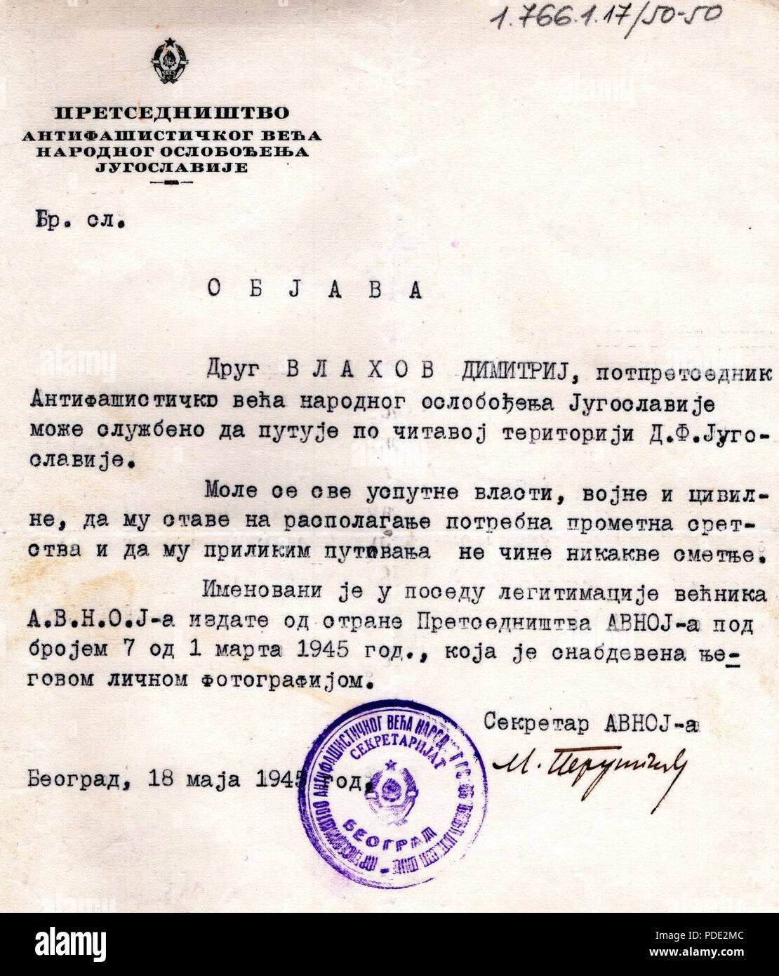 Avnoj hi-res stock photography and images - Alamy