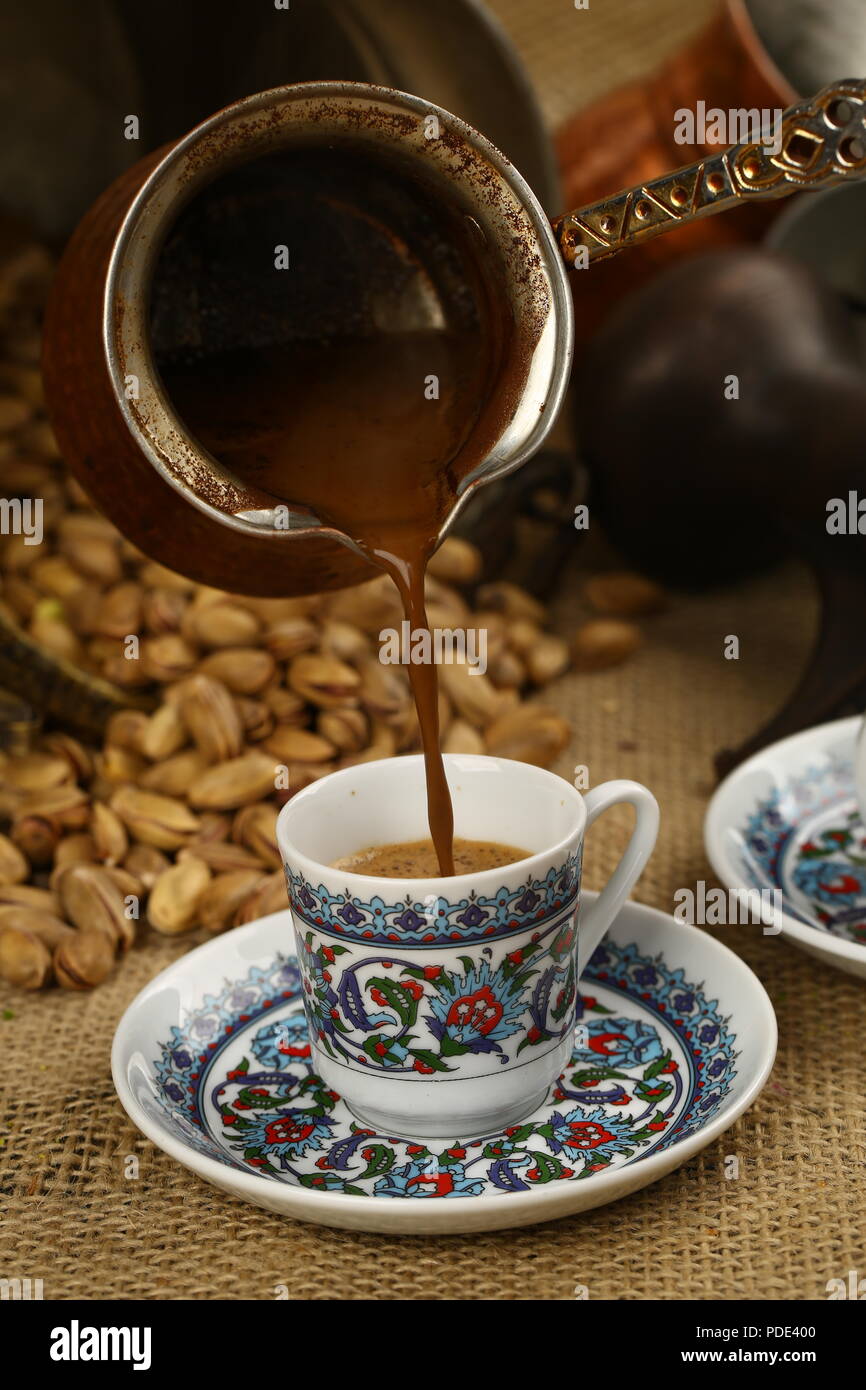 Traditional turkish coffee silver cup hi-res stock photography and ...
