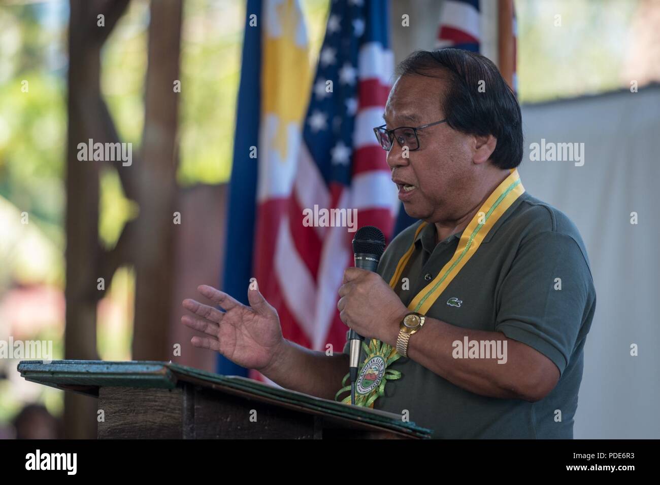 Tarlac Vice Gov. Carlitos David gives a speech during the dedication ...