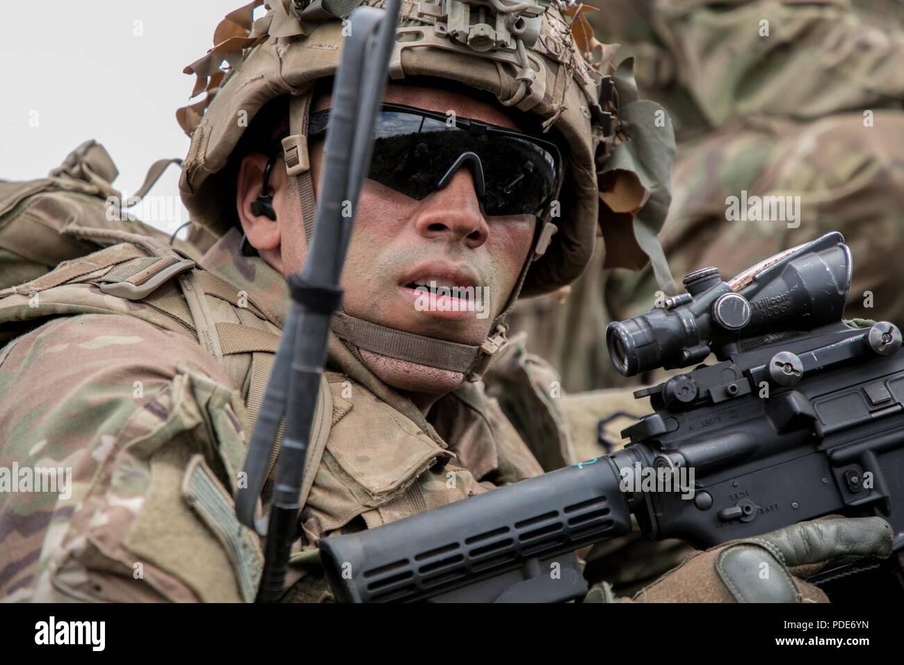 U.S. Army Trooper assigned to 2nd Squadron, 14th Calvary Regiment, 2nd ...