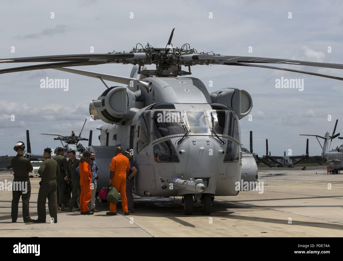 U.S. Marines stand next to the first CH-53K King stallion at Marine ...