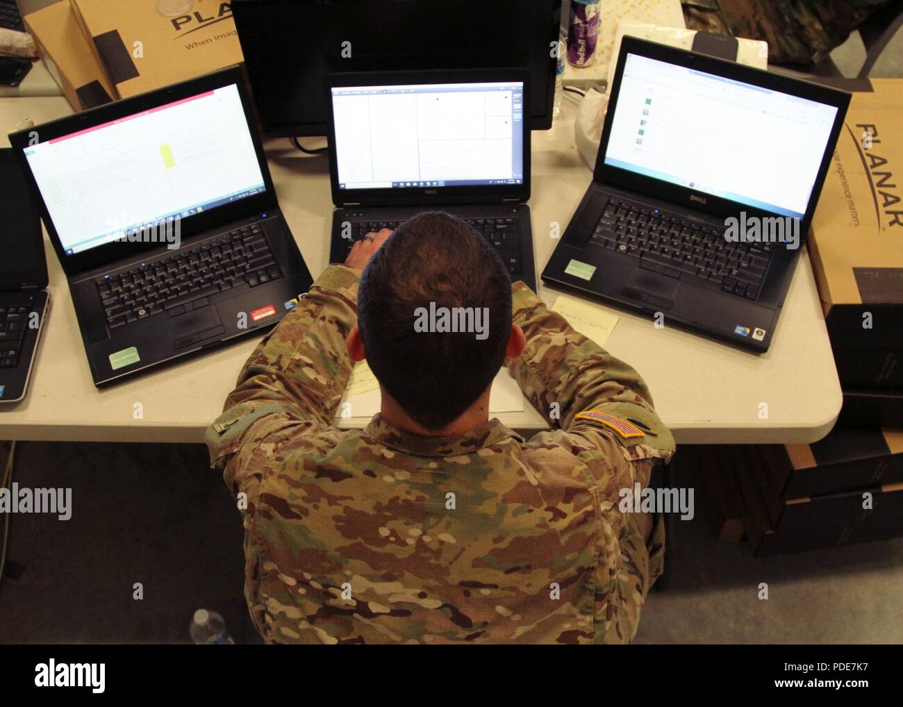 Army Sgt. Kyle Plumley, an intel analyst for Joint Force Headquarters ...