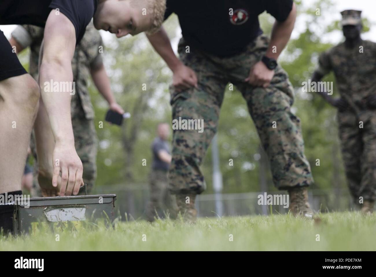 Ryan Russo, a Marine Corps enlistee from Franklin, N.J., grabs the ...