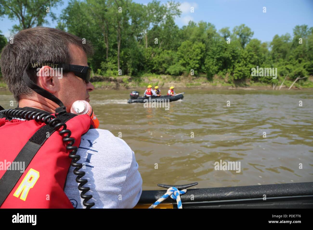 Jefferson City, Missouri Fire Chief Matthew Schofield looks on as Task ...
