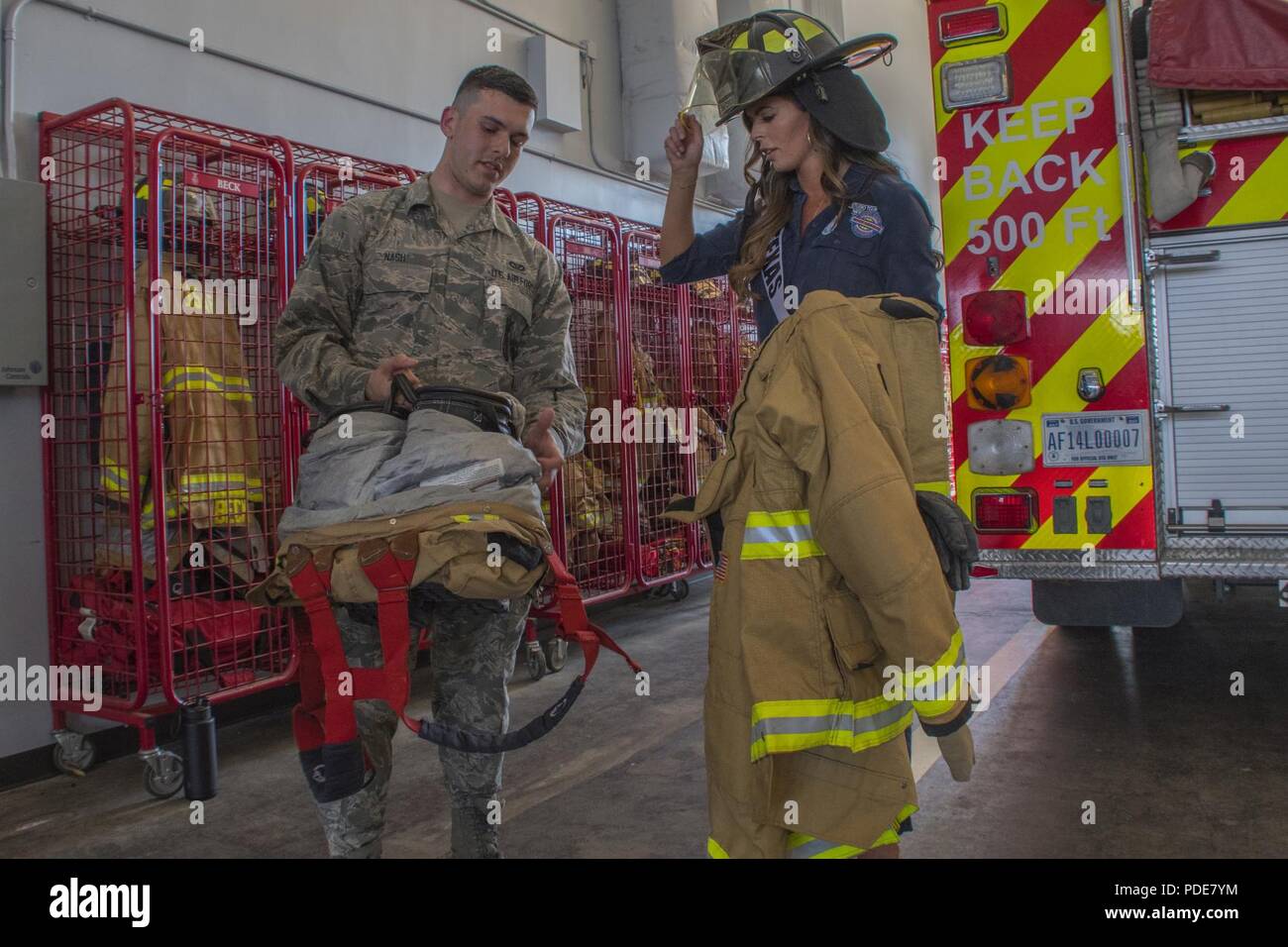 Airman 1st Class Austin Nash, a firefighter assigned to the fire ...