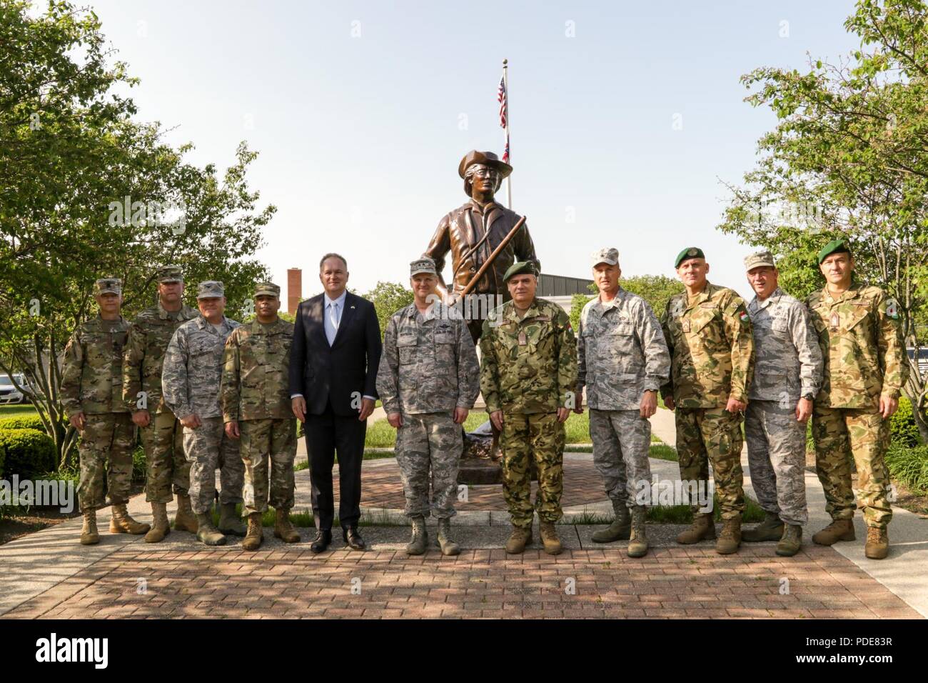 Maj. Gen. Mark E. Bartman (center, left), Ohio adjutant general ...