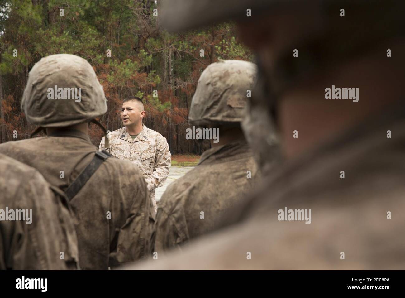 U.S. Marine Corps 1st Sgt. Edgar Ramirez, first sergeant for Lima ...