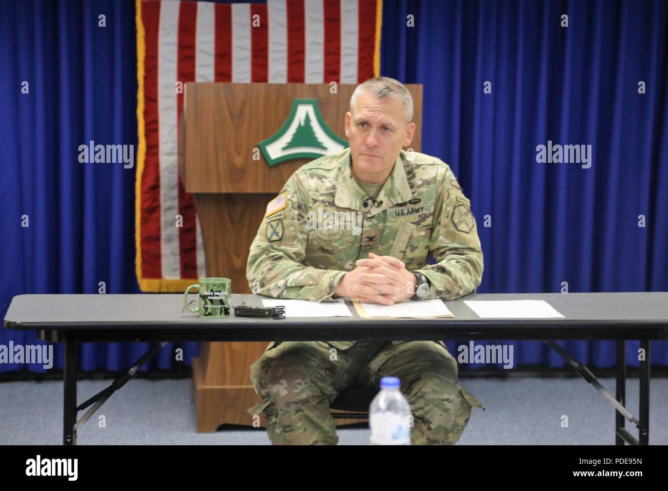 Garrison Commander Col. David J. Pinter Sr. participates in a press ...
