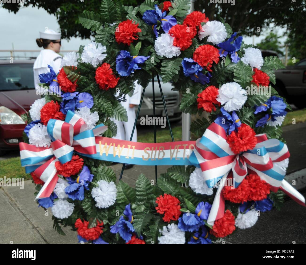 The ceremonial wreath hangs on display during the annual Submarine ...