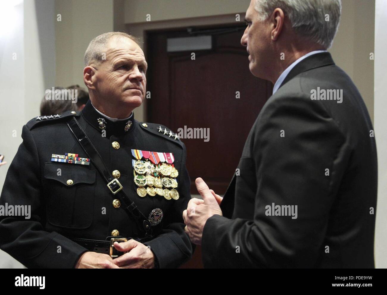 Commandant of the Marine Corps Gen. Robert B. Neller speaks with ...
