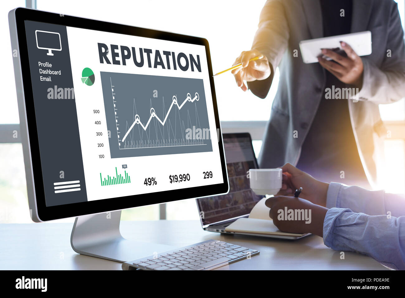 REPUTATION Popular Ranking Honor Reputation management Branding Concept ...