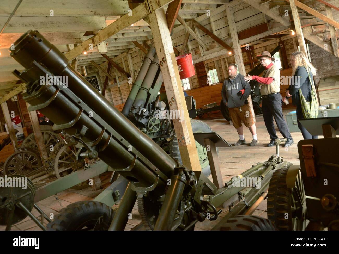 Visitors and military Veterans spend time interacting in the restored ...