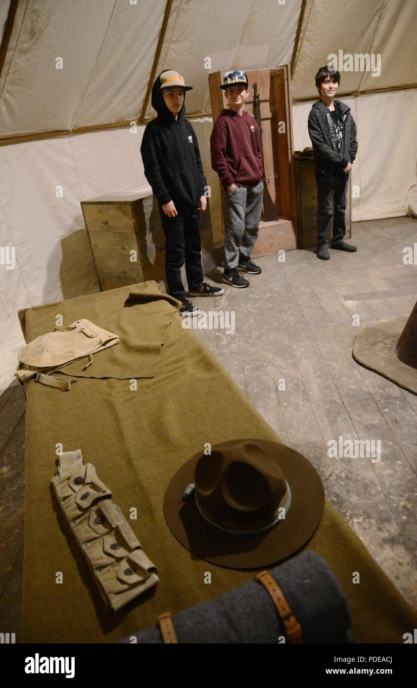 Visitors and military Veterans spend time interacting in the restored ...