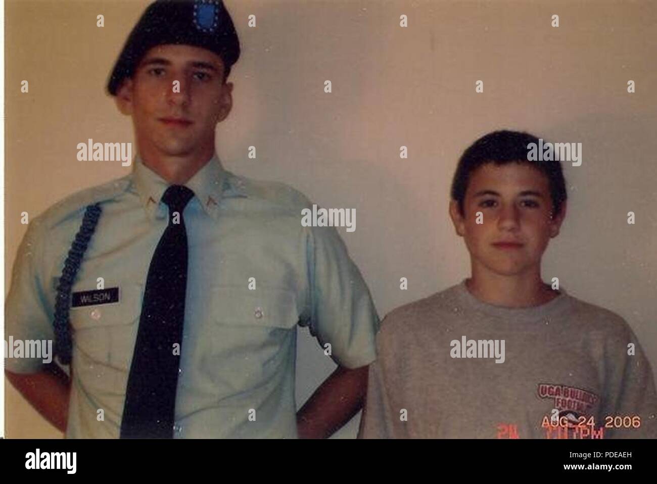 A 14-year-old Ethan Wilson is pictured with his brother Thomas R ...