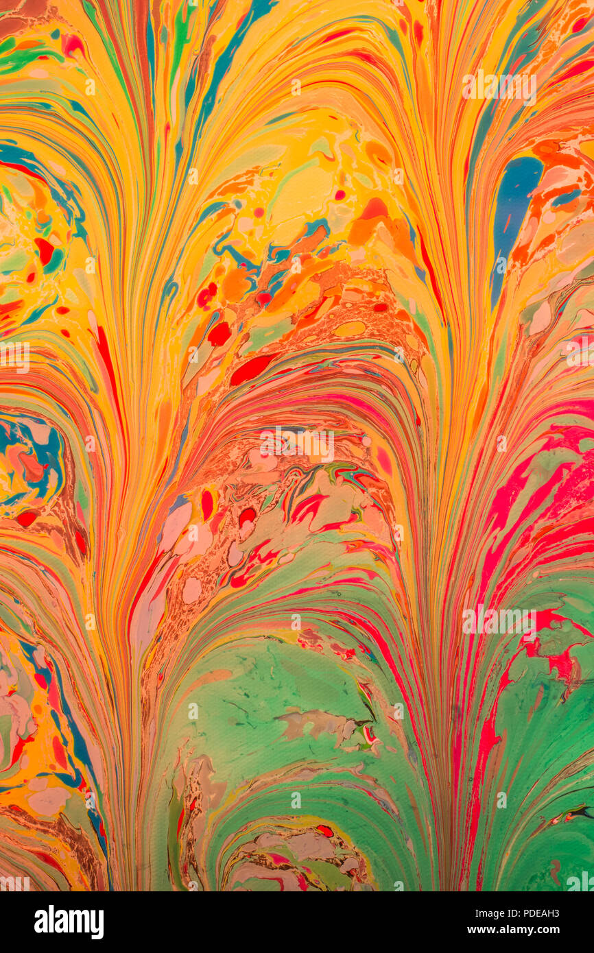 Traditional Ottoman Turkish marbling art patterns as abstract ...