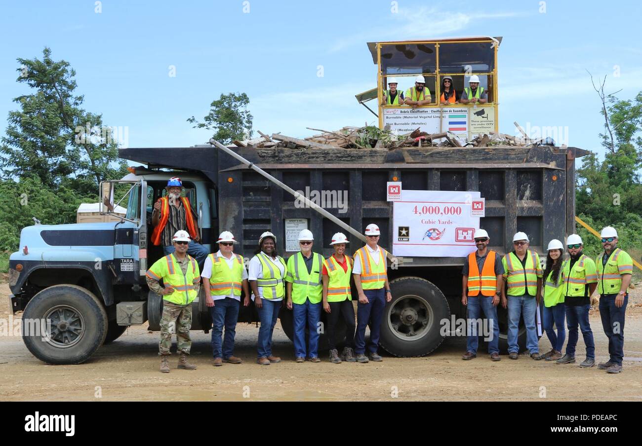 USACE deployed personnel in Puerto Rico celebrate the 4,000 cubic feet ...