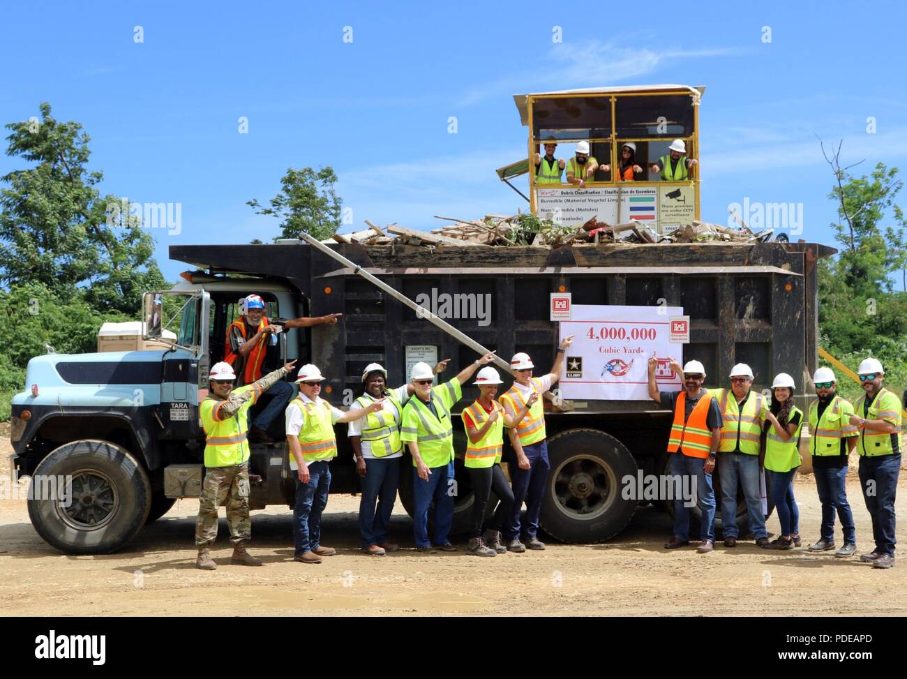 USACE personnel celebrate 4,000,000 cubic feet of debris removal Stock ...