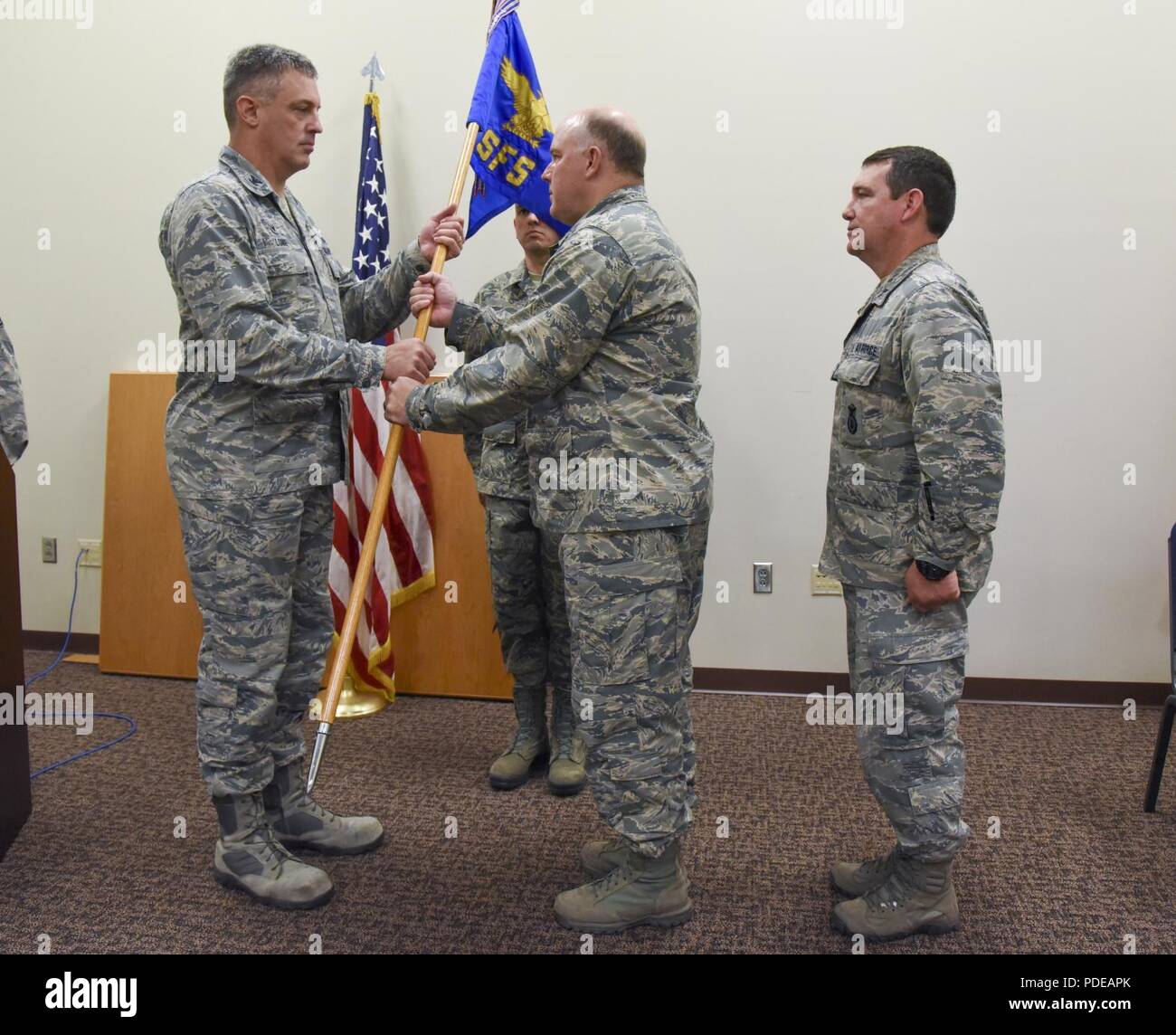 Lt. Colonel Fred Bass (center), commander, 117th Security Forces ...