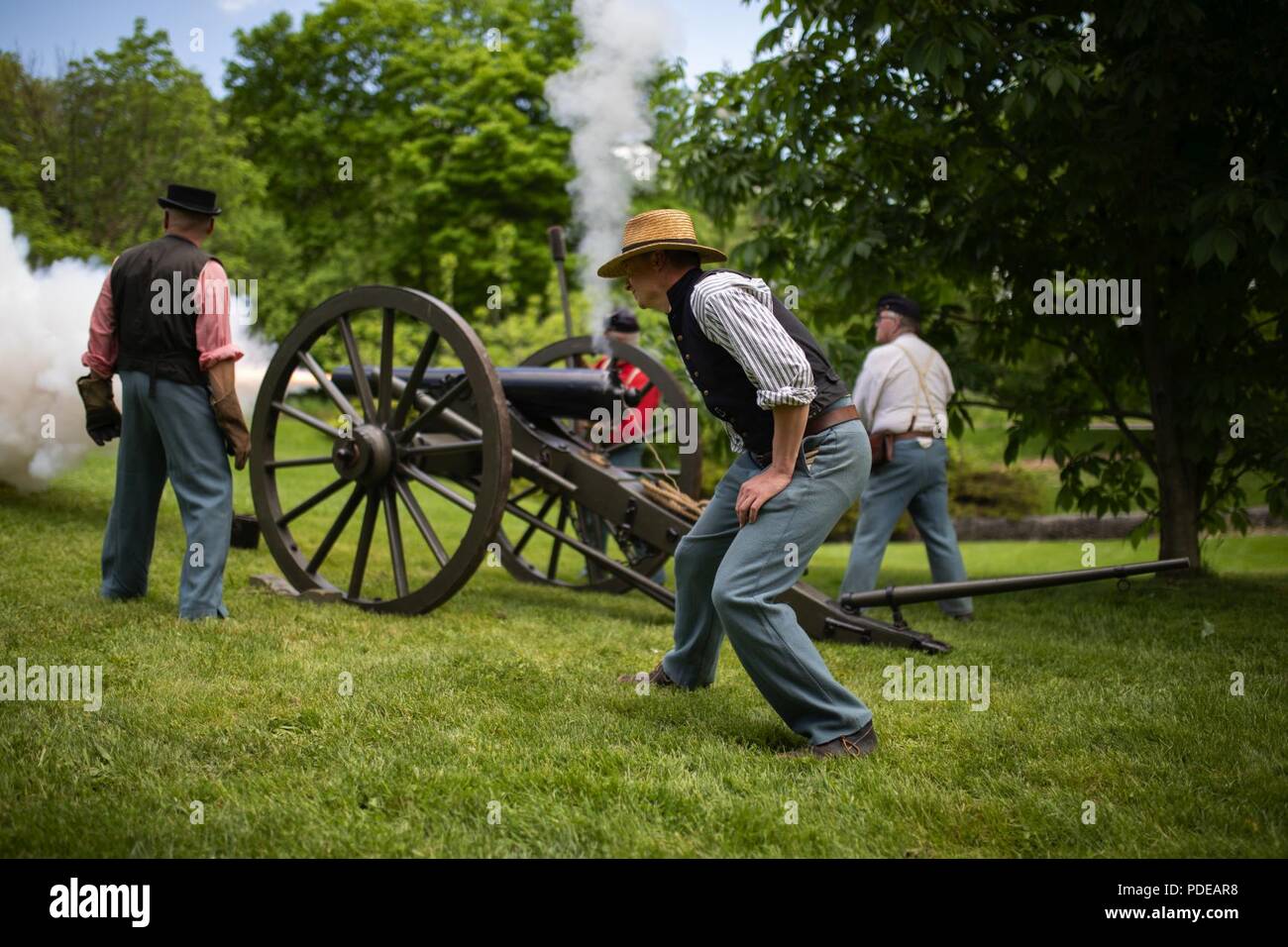 Michael Woodburn, a reenactor with Knap’s Independent Battery “E,” a ...