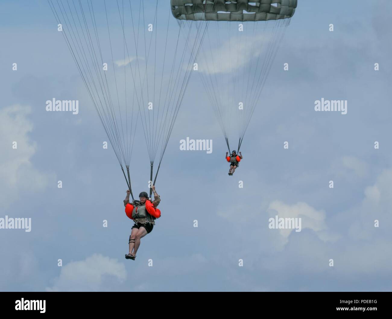 U.S. Army Paratroopers participate in a Deliberate Water Operation on ...