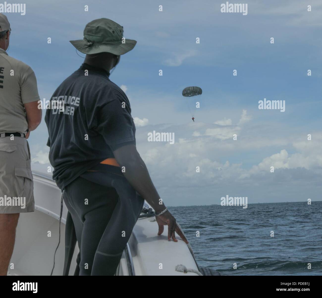 U.S. Army Paratroopers participate in a Deliberate Water Operation on ...