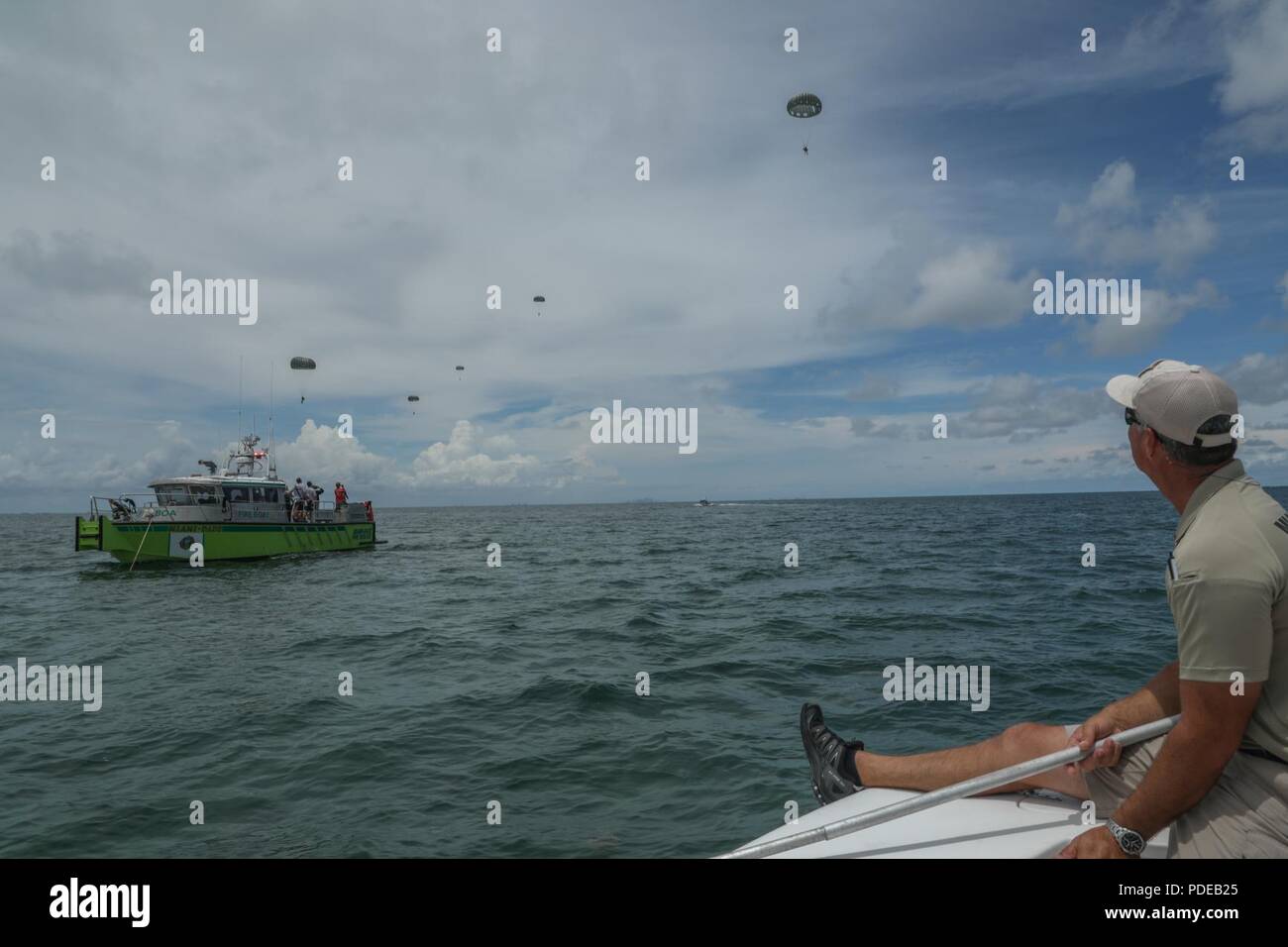 U.S. Army Paratroopers participate in a Deliberate Water Operation on ...