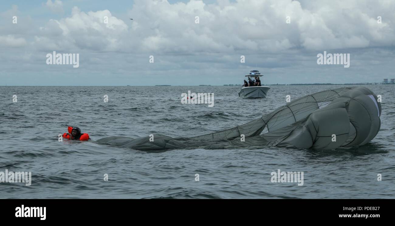 U.S. Army Paratroopers participate in a Deliberate Water Operation on ...