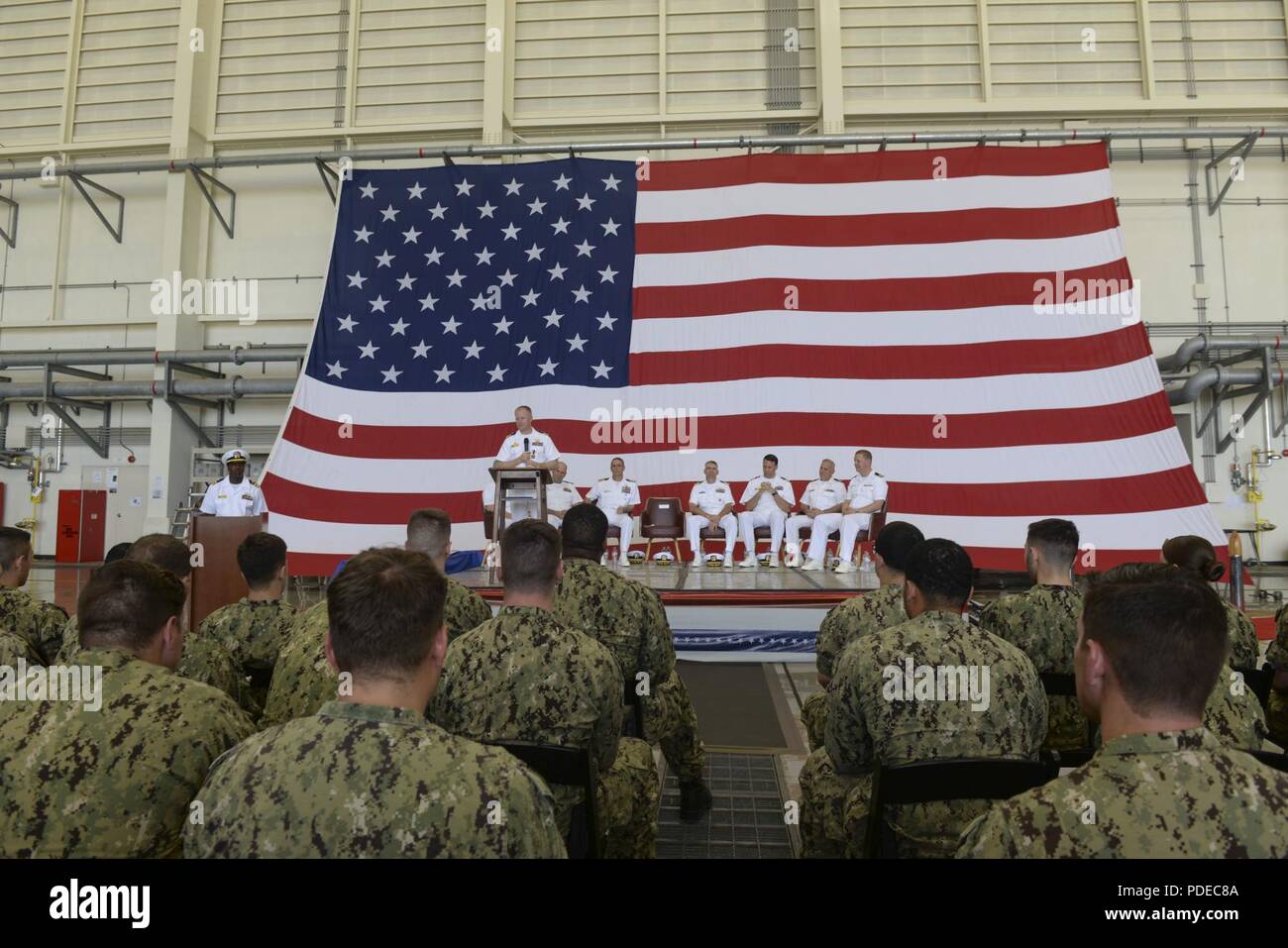 OKINAWA, Japan (May 19, 2018) Cmdr. Bryan P. Hager delivers his final ...