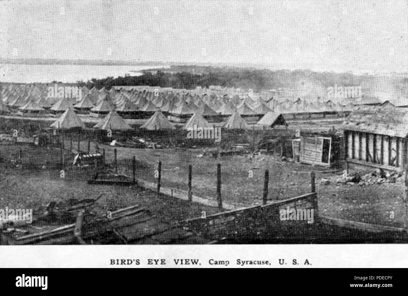 The U.S. Army recruit training camp seen in 1917 in Syracuse, N.Y. The ...