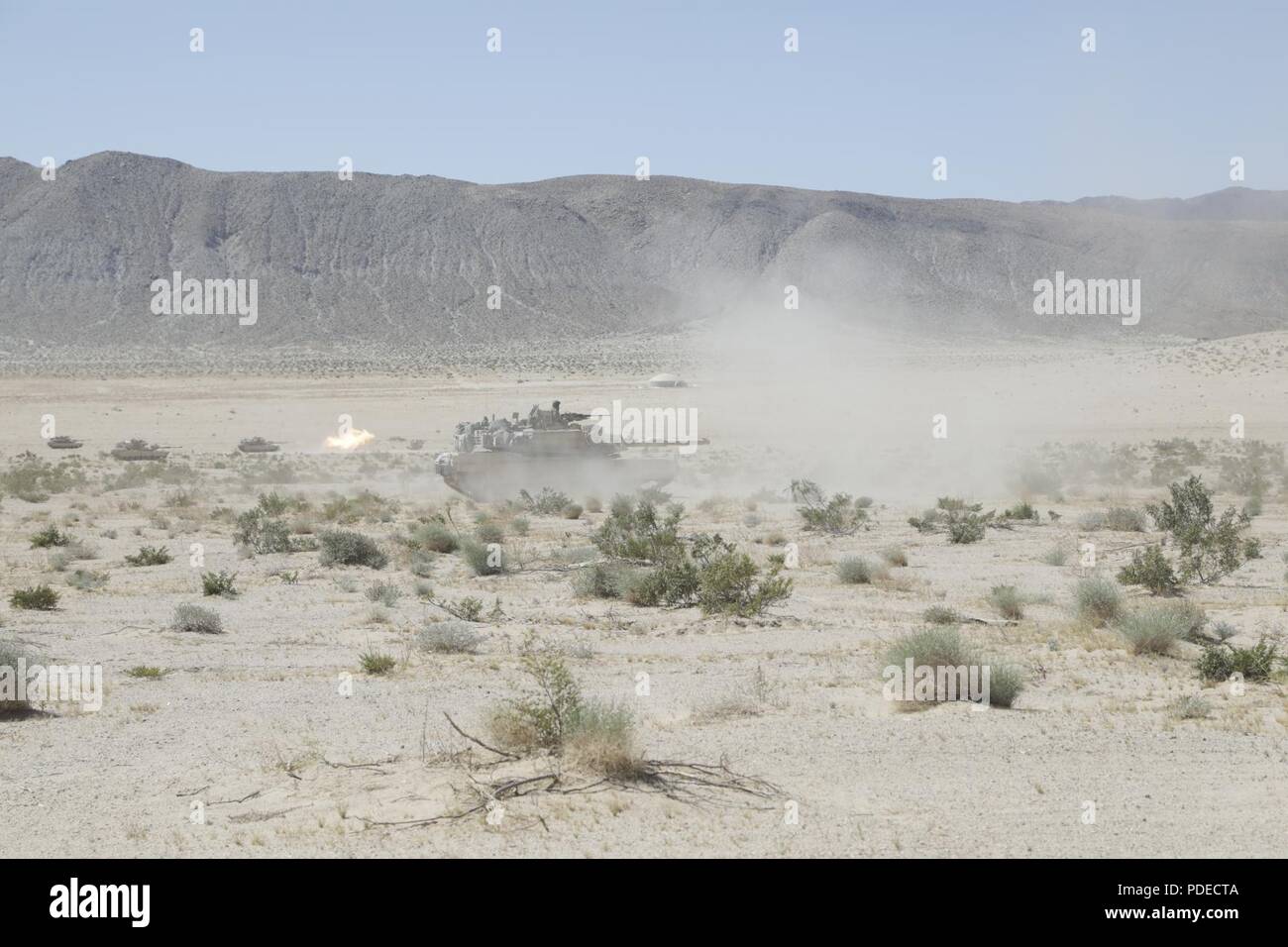 Multiple M1A2 Abrams tanks assigned to 278th Armored Cavalry Regiment ...