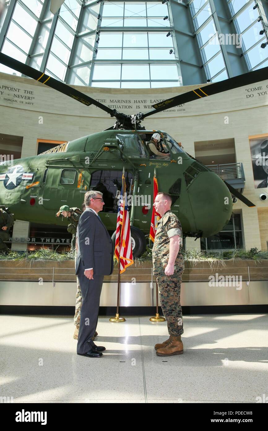U.S. Marine Corps Lt. Col. Robert M. Manning, right, cyberspace network ...