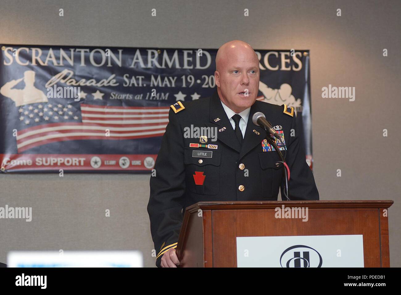 Col. Edwards Little spoke to people attending the 2018 Scranton Armed ...