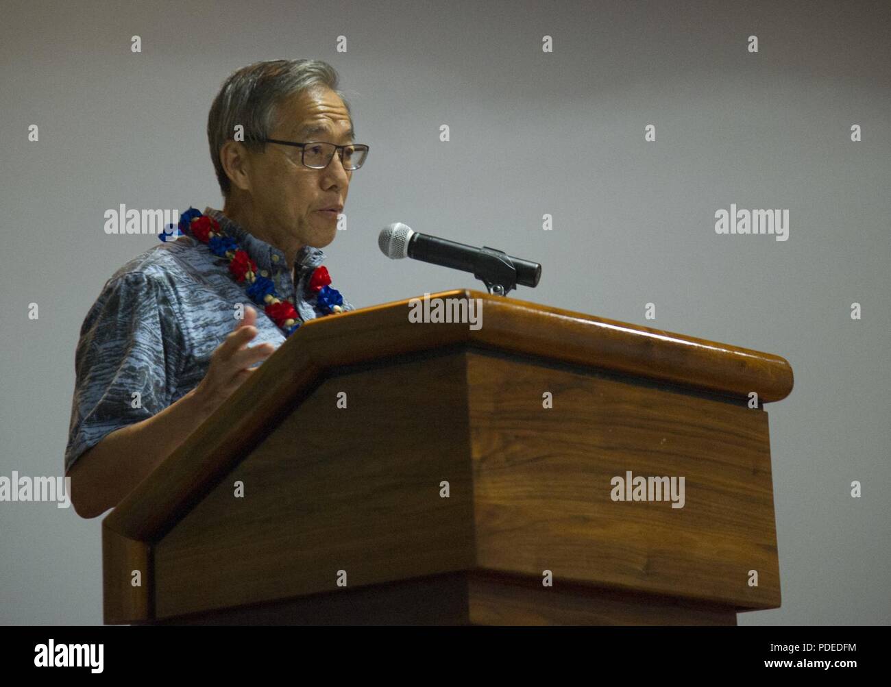 Retired Maj. Gen. Darryll Wong gives the keynote speech during the ...