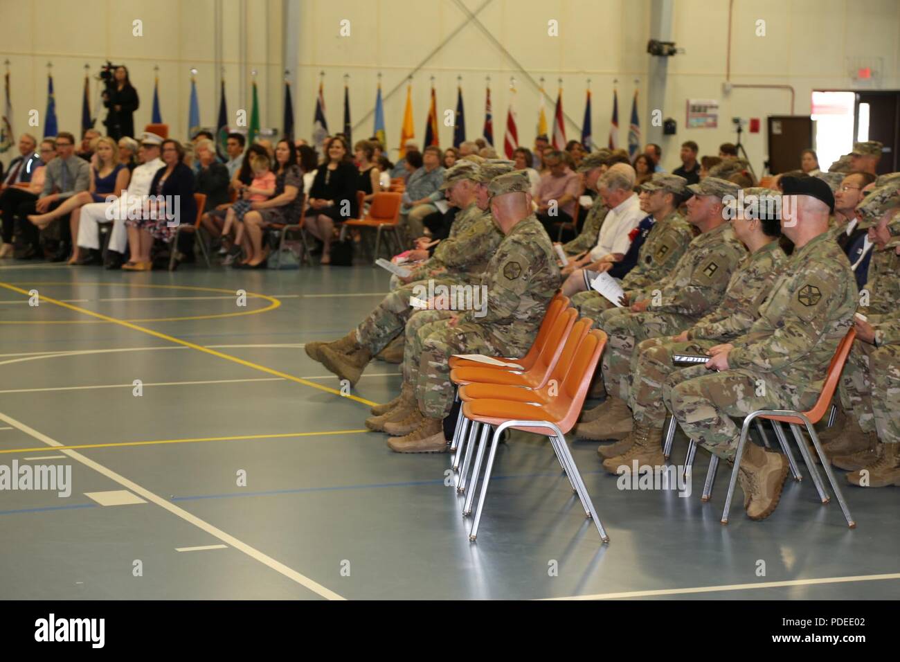 Audience members are shown during the Fort McCoy Garrison change-of ...