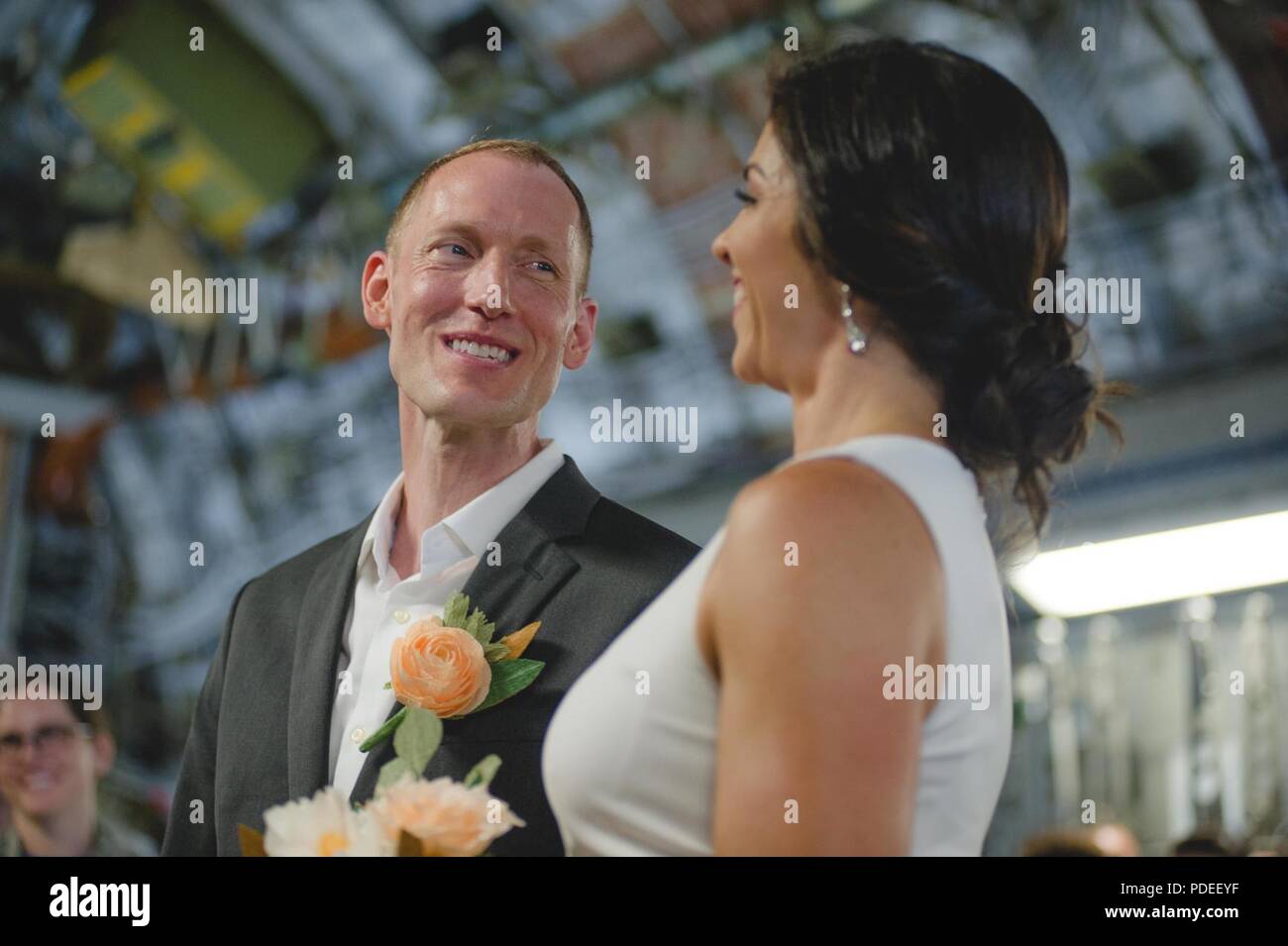 Capts. Derek and Amanda Martindale enjoy a laugh together during their ...