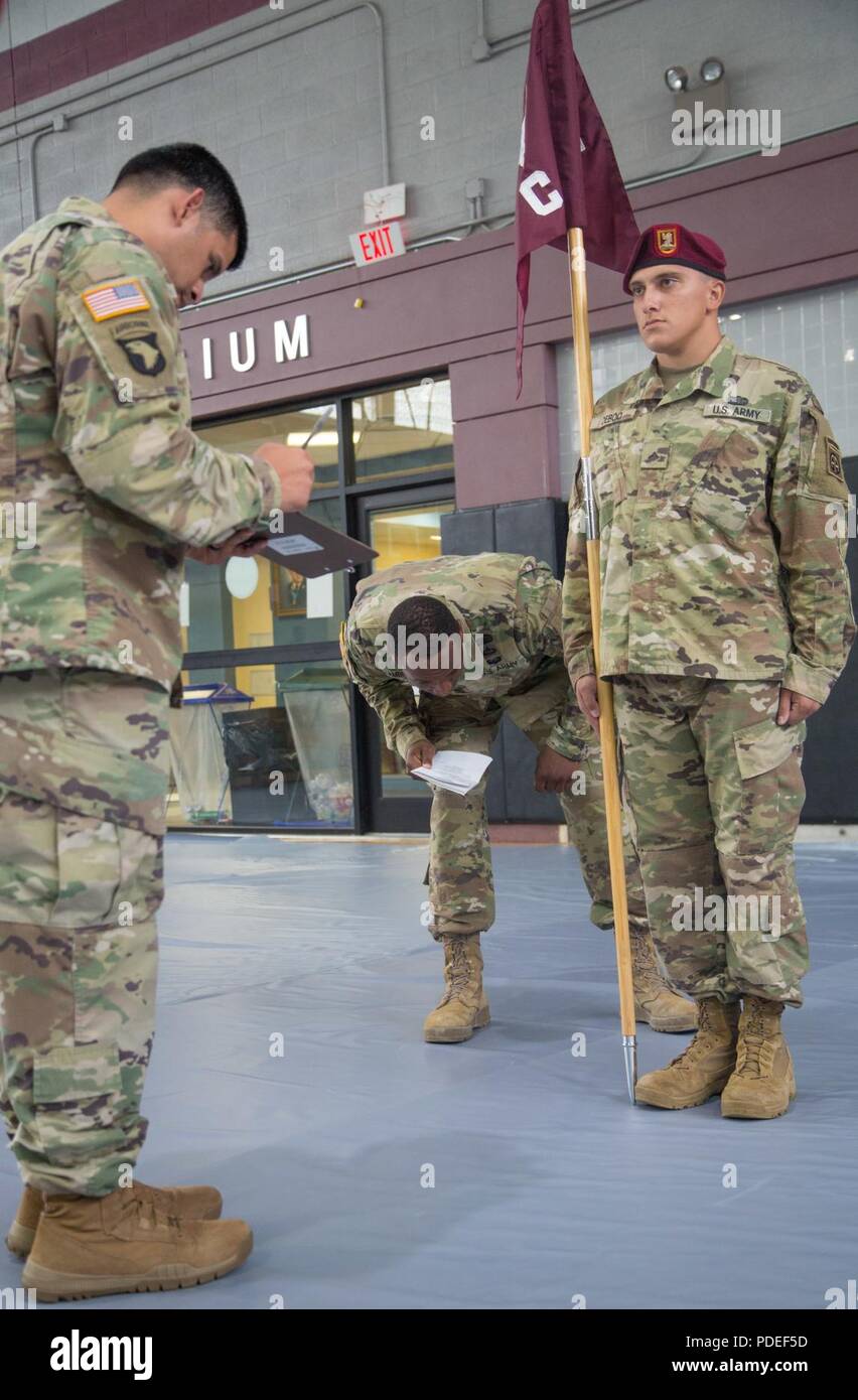 A U.S. Army Paratrooper from the 82nd Airborne Divison gets inspected ...