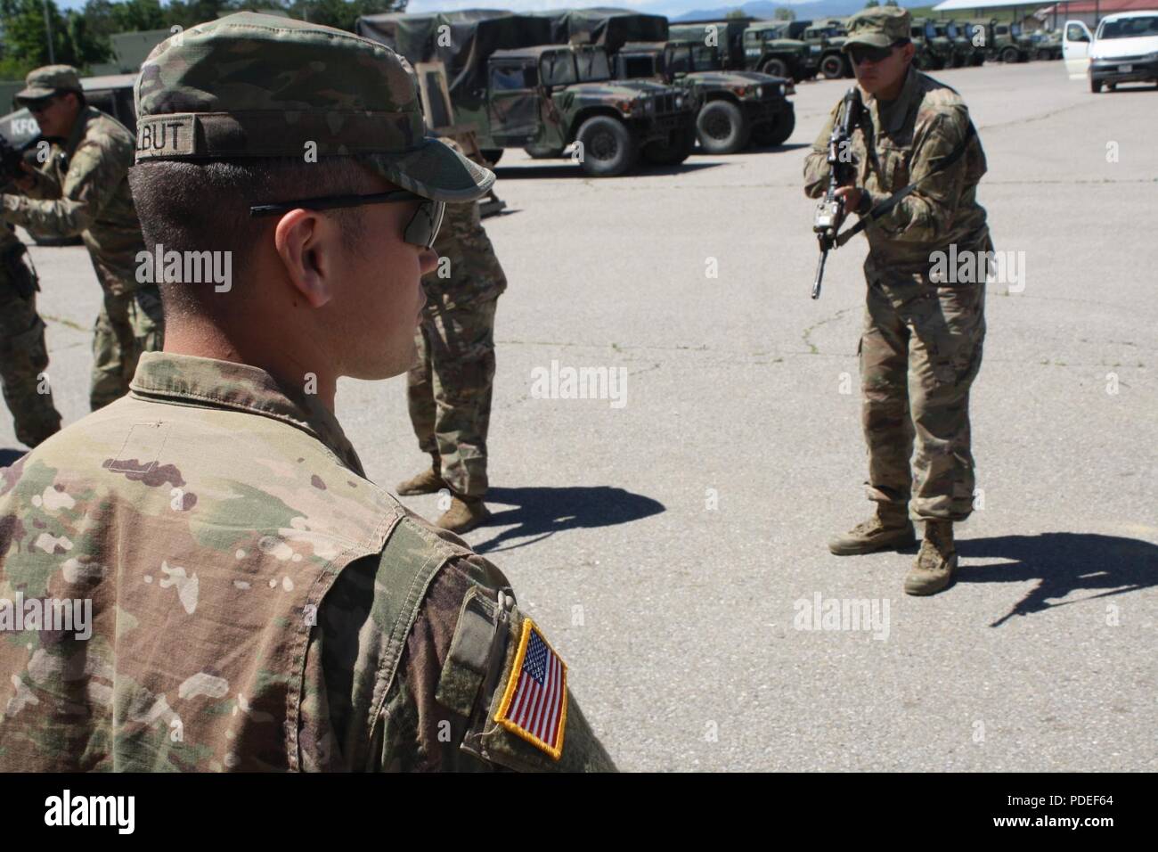 Soldiers with 3rd Squadron, 61st Calvary Regiment, 2nd Infantry Brigade ...