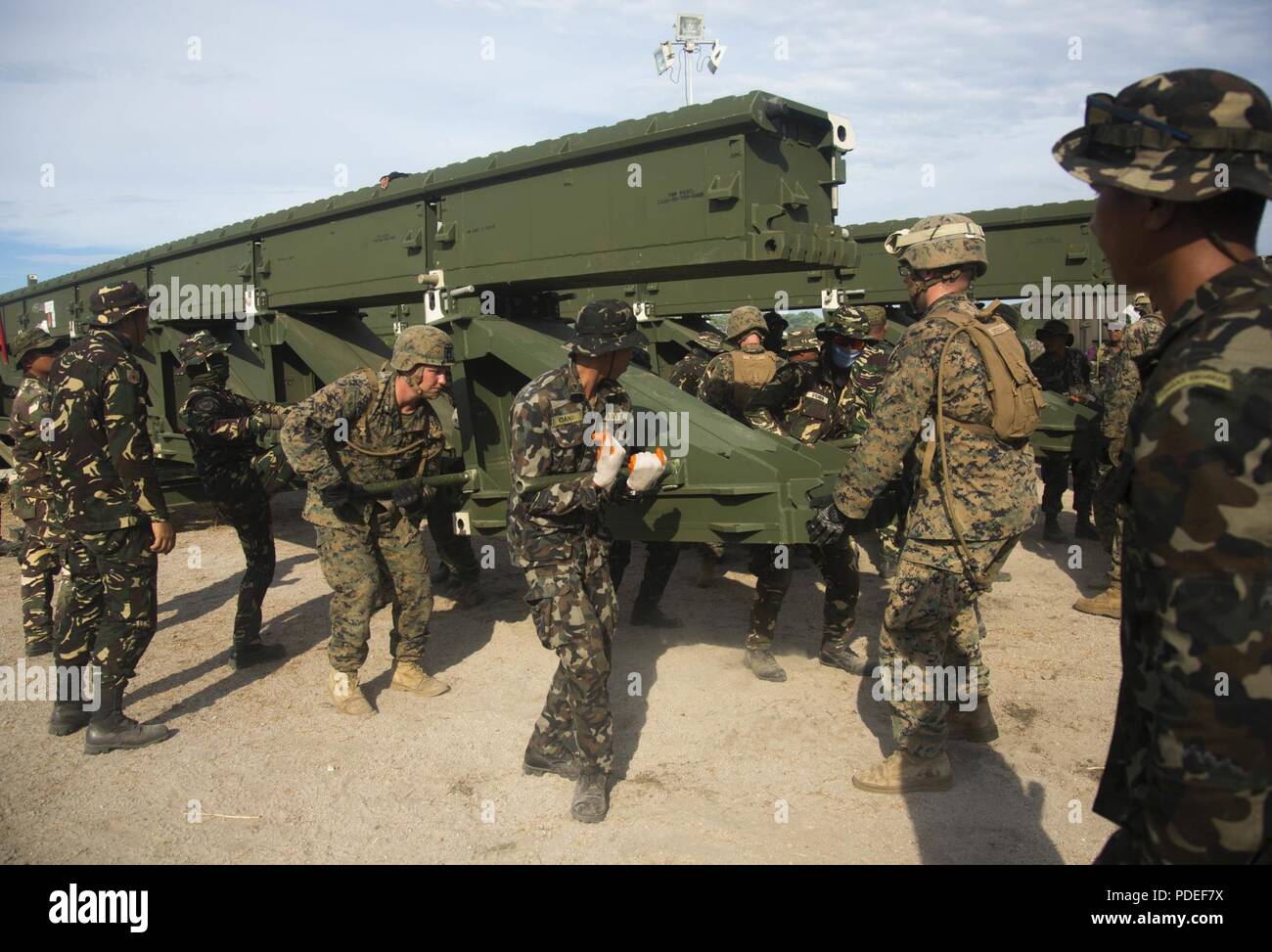 Philippine Navy Seabees, Philippine Army combat engineers and U.S. Marine Corps combat engineers ...