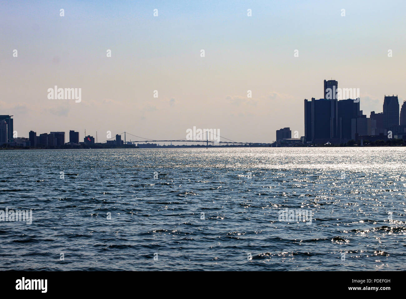 Detroit river view hi-res stock photography and images - Alamy