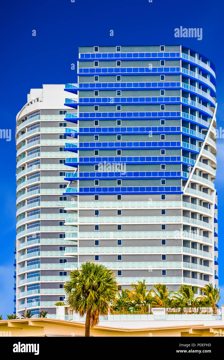 Blue and White Condo Towers Stock Photo - Alamy