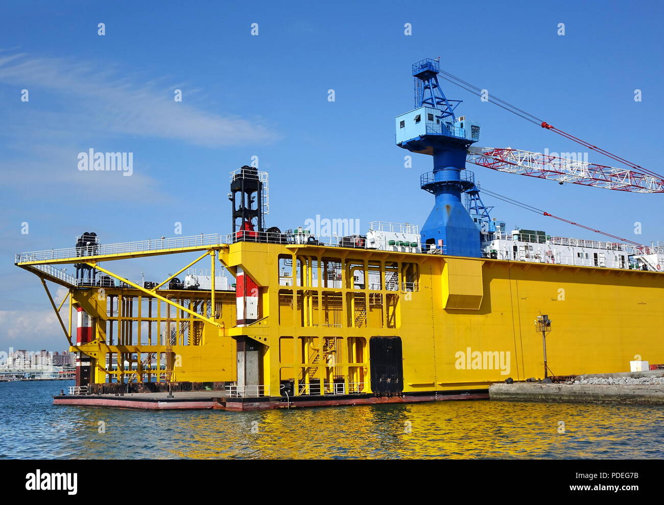 View of a local shipyard where small and medium sized vessels are being ...