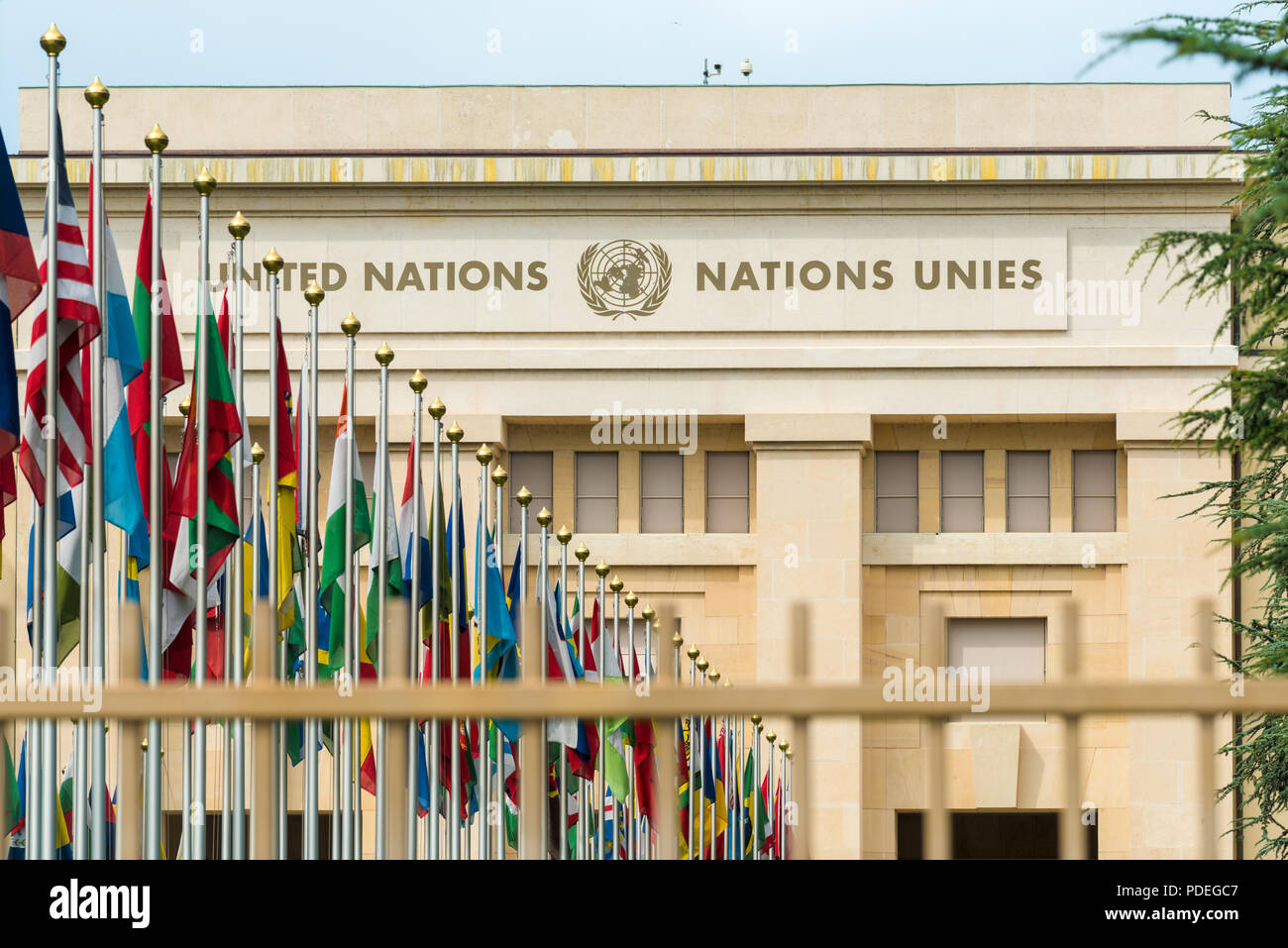 Flag United Nations Flag Of Geneva High Resolution Stock Photography ...