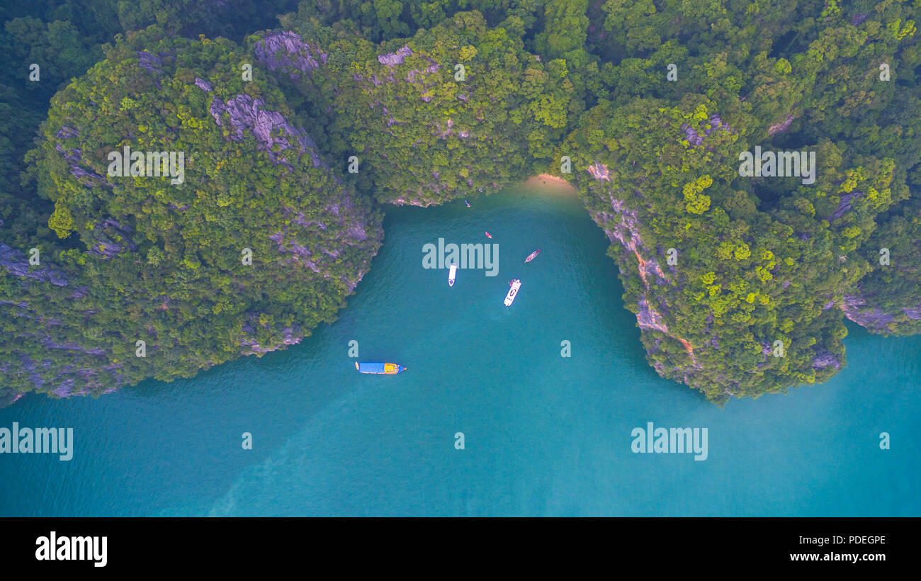 amazing Panak island has a cave entrance into the canyon. Visitors can ...