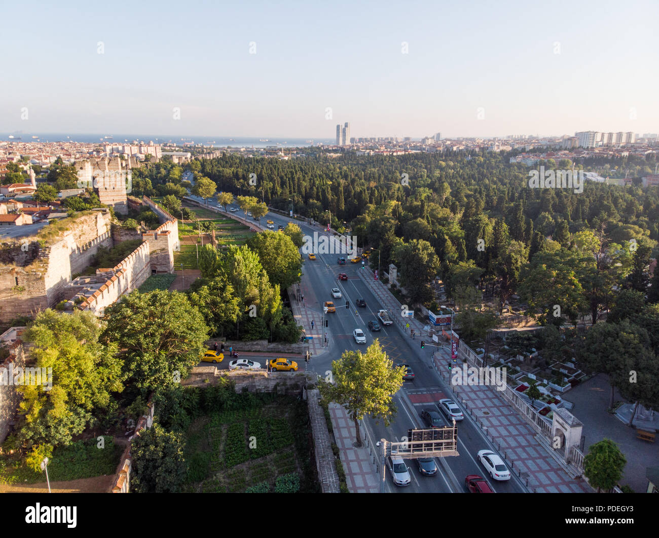 Walls constantinople tower yedikule fortress hi-res stock photography ...