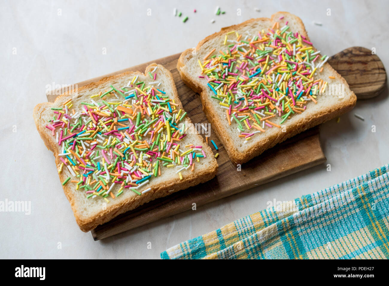 Austrian Fairy Bread with Sprinkles and Butter. Traditional Food Stock ...
