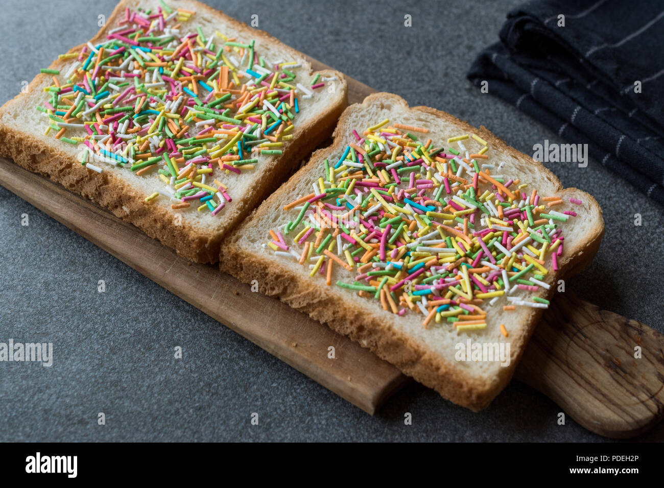Austrian Fairy Bread with Sprinkles and Butter. Traditional Food Stock ...