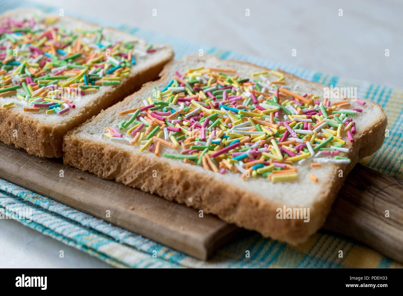 Austrian Fairy Bread with Sprinkles and Butter. Traditional Food Stock ...