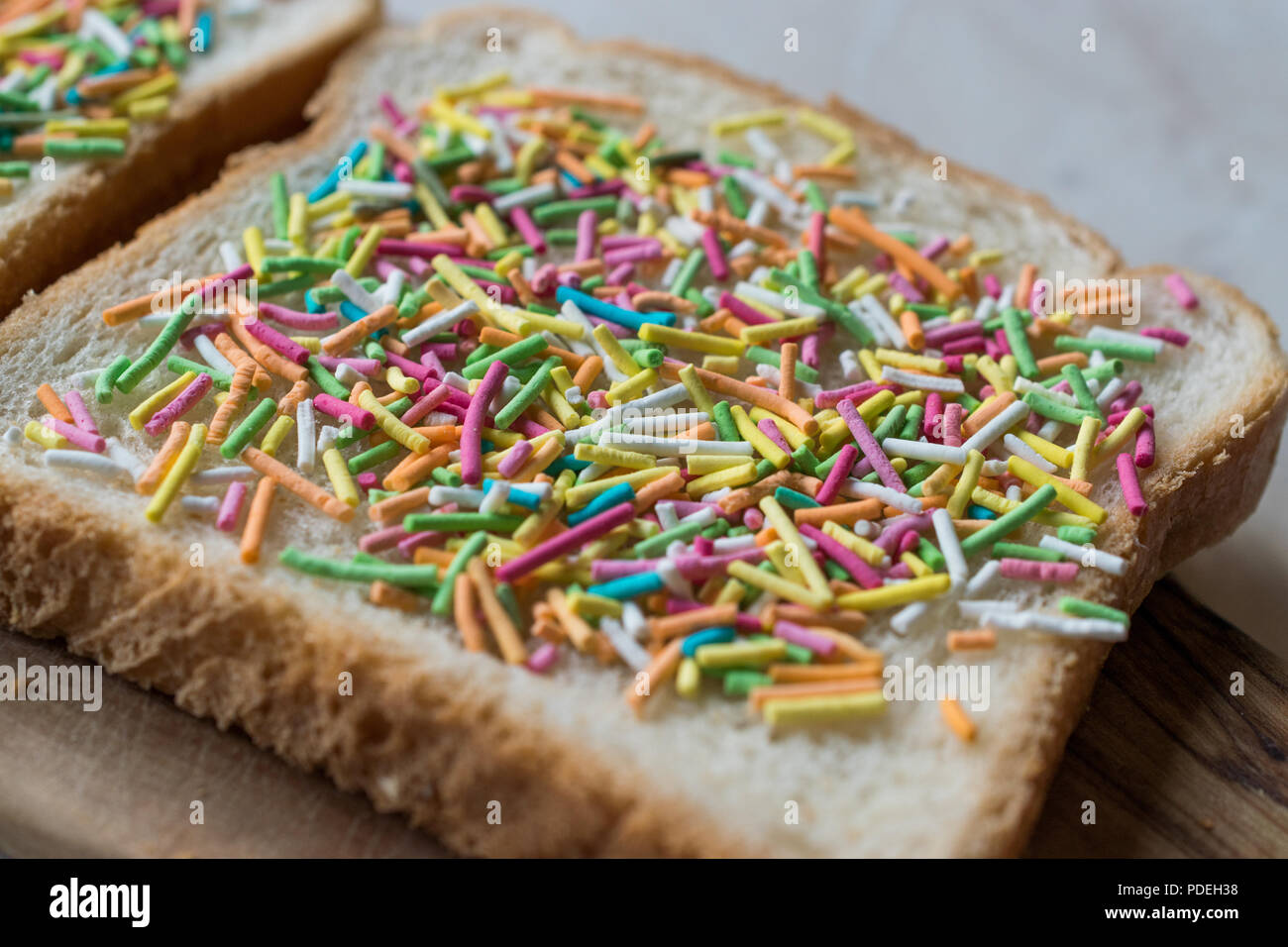 Austrian Fairy Bread with Sprinkles and Butter. Traditional Food Stock ...